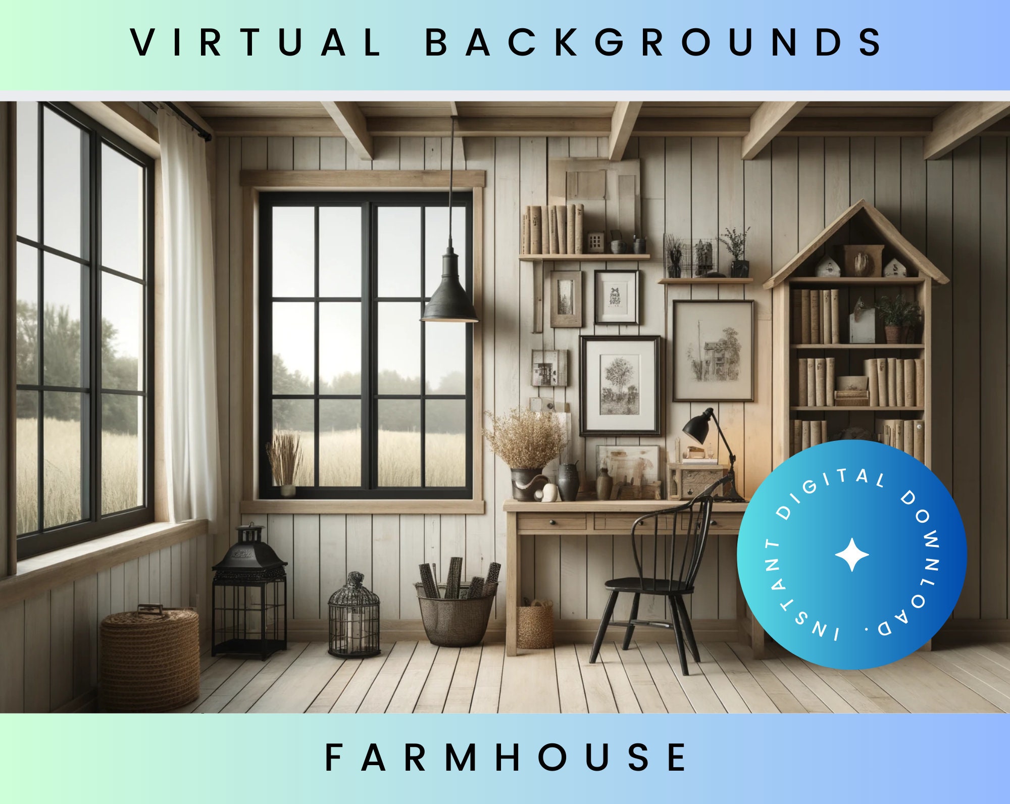 Farmhouse Zoom Backgrounds, Zoom Background Office, Zoom Background ...