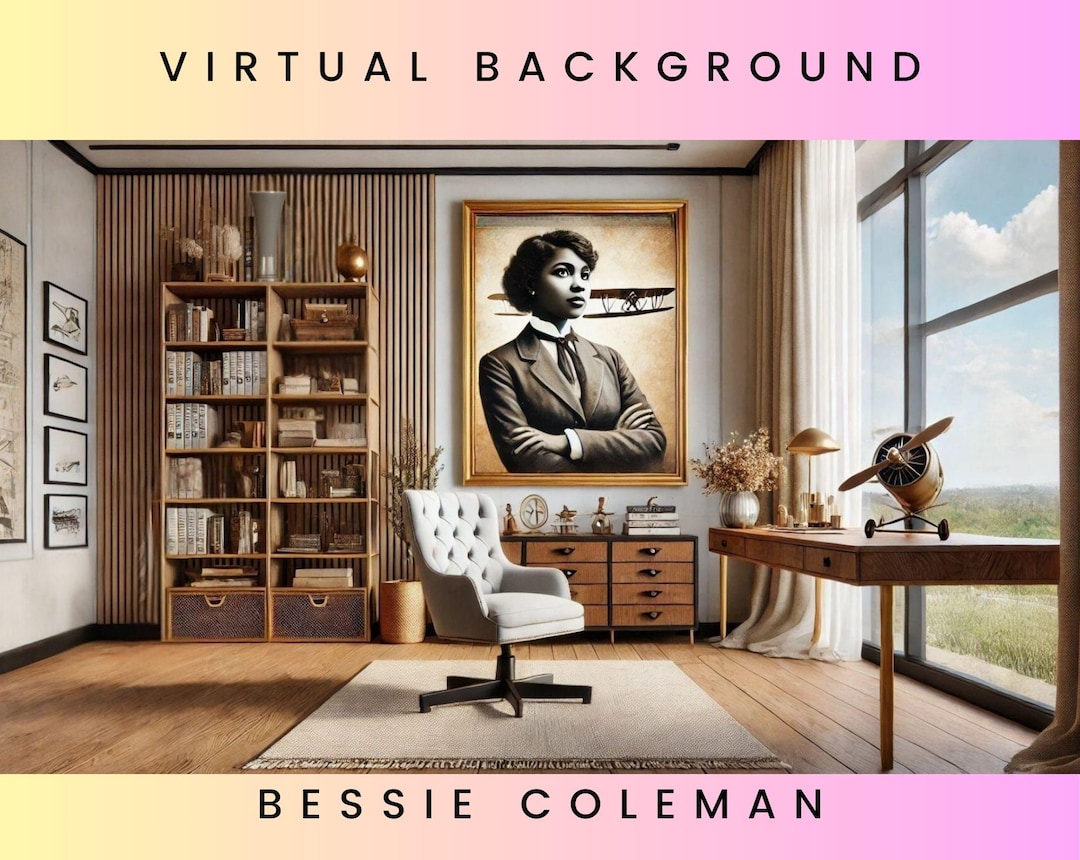 Bessie Coleman Black History Month Zoom Office Background - Etsy