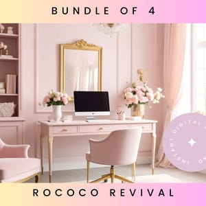 Rococo Revival Zoom Background Collection | 4 Pastel Office Backdrops ...