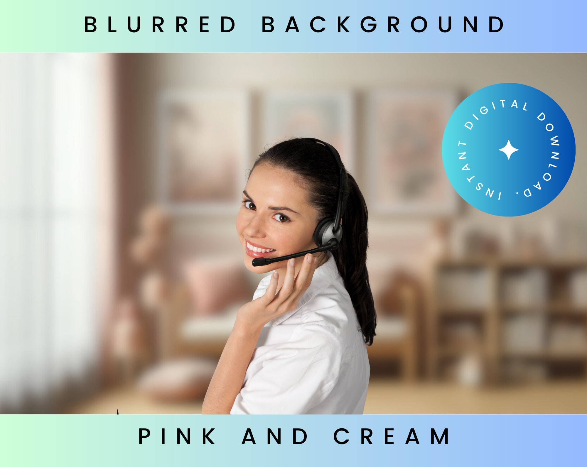 Pink Cream Office Zoom Backgrounds, Pink Decor, Zoom Background, Zoom ...