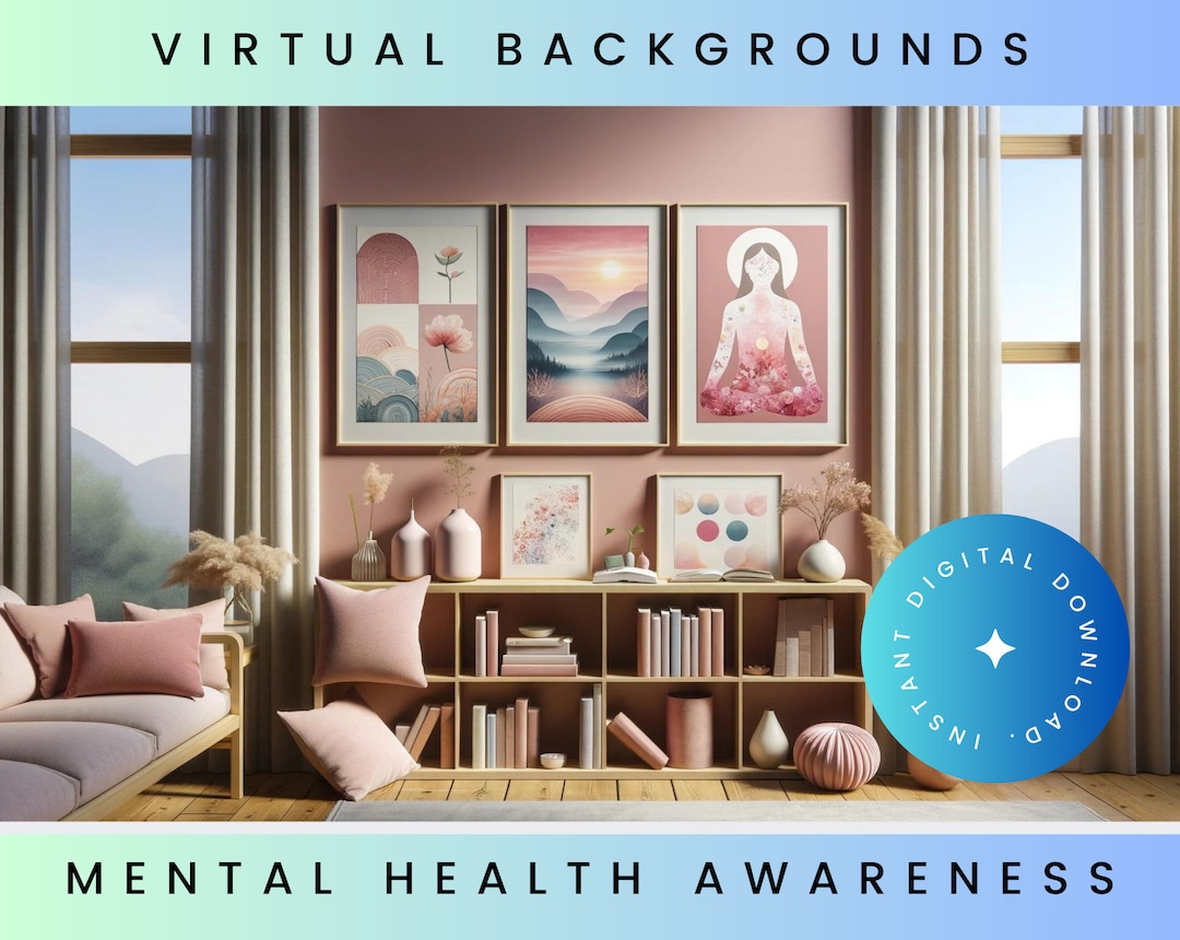 Pink Mental Health Awareness Zoom Backgrounds, Pink Zoom Background ...