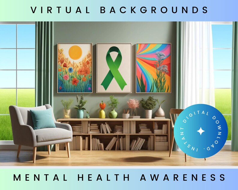 Mental Health Awareness Zoom Backgrounds, Zoom Background Office, Zoom ...