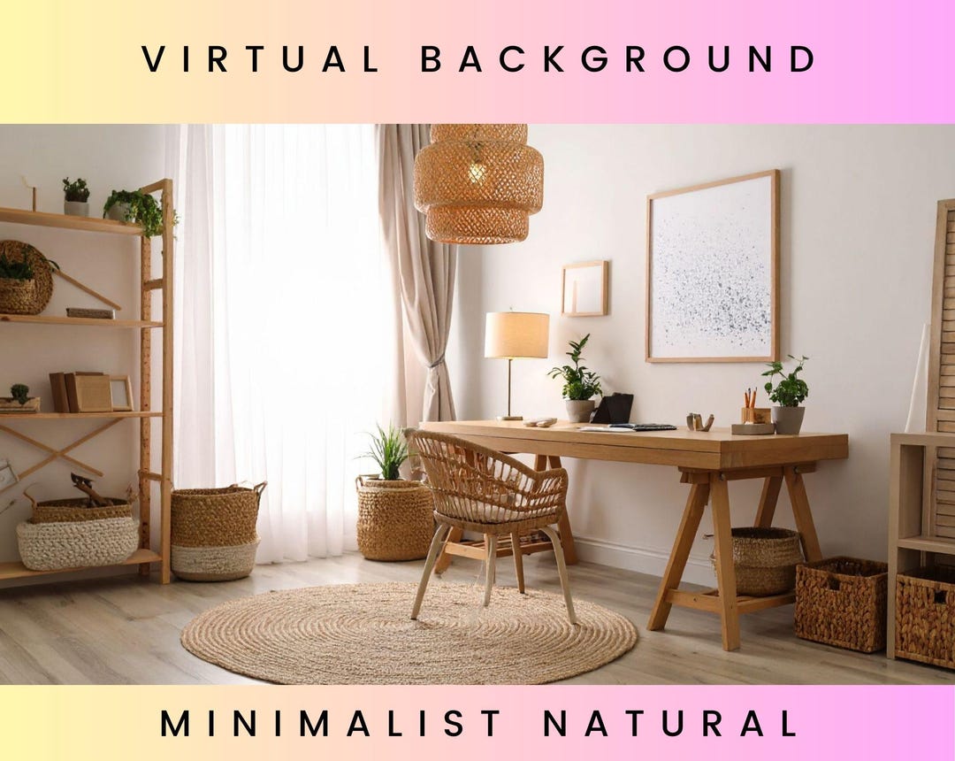 Minimalist Natural Office Background | Warm Zoom Backdrop With Jute ...