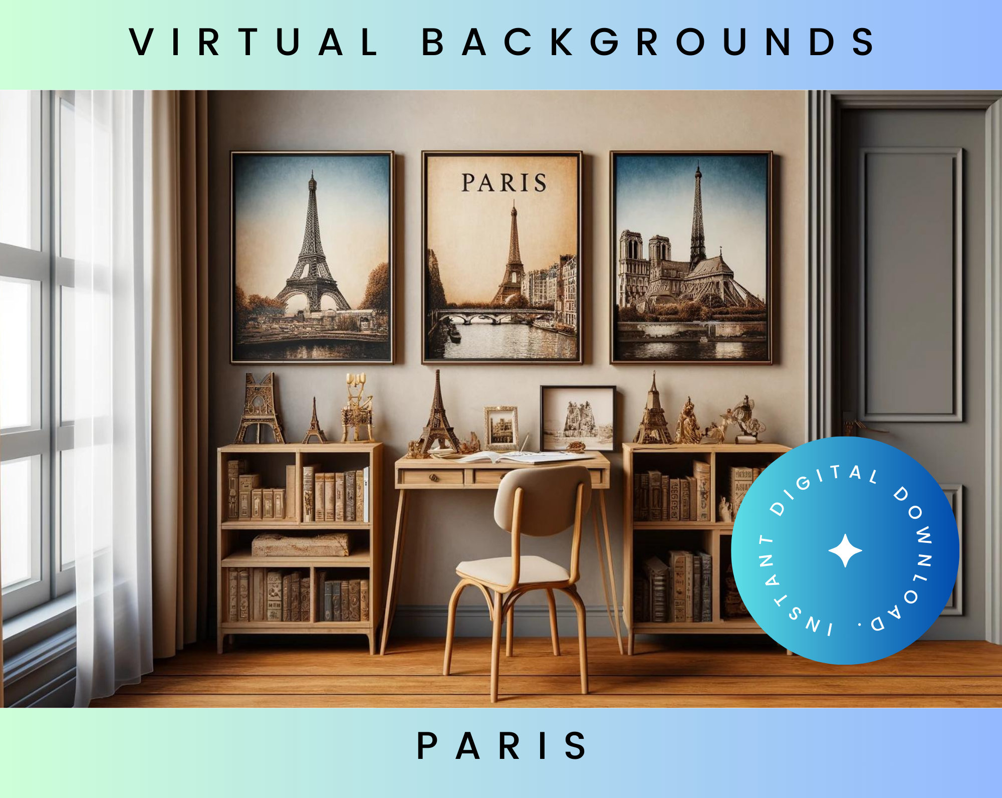 Paris France Zoom Backgrounds, Zoom Background Office, Zoom Background ...