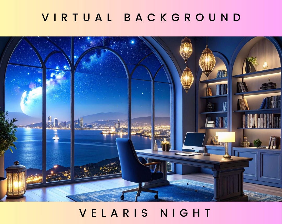 Velaris Night Court Zoom Background | Celestial City Office Wallpaper ...