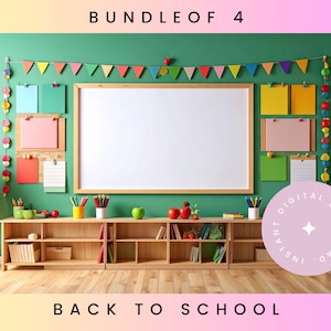 Back to School Teacher Background Bundle |zoom Virtual Classroom Decor ...
