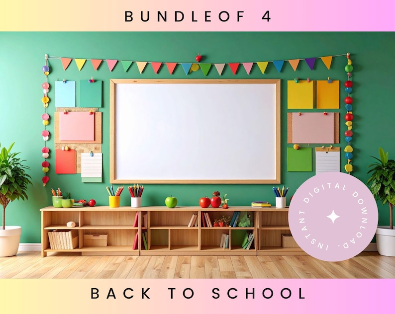 Back to School Teacher Background Bundle |zoom Virtual Classroom Decor ...