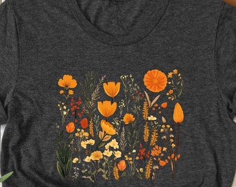 Wildflowers T-shirt, Vintage Botanical Tee, Floral Nature T-shirt ...