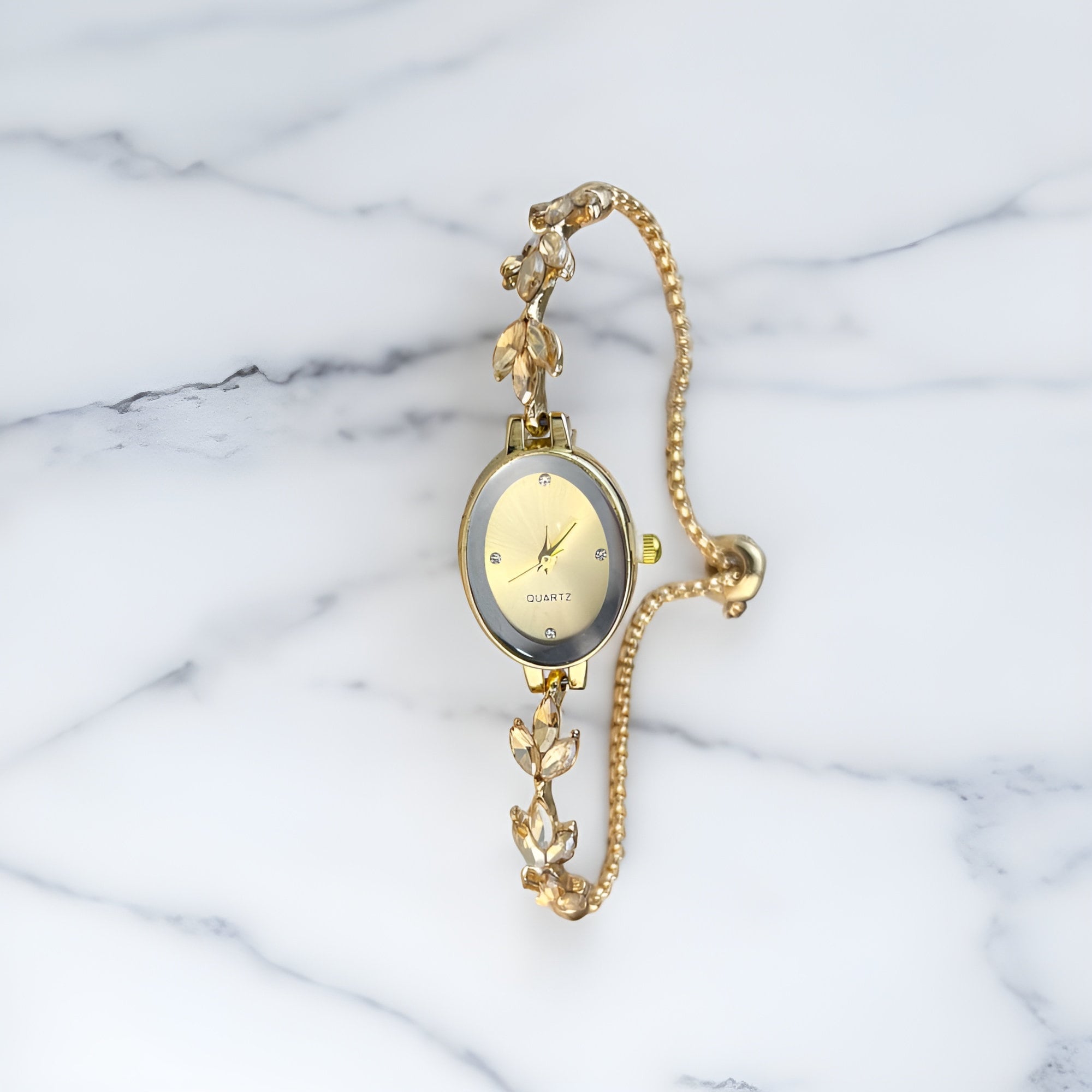 Adjustable Oval Gold Watch Vintage Women's Watch Luxurious Small Face Watches Ladies Dainty ...