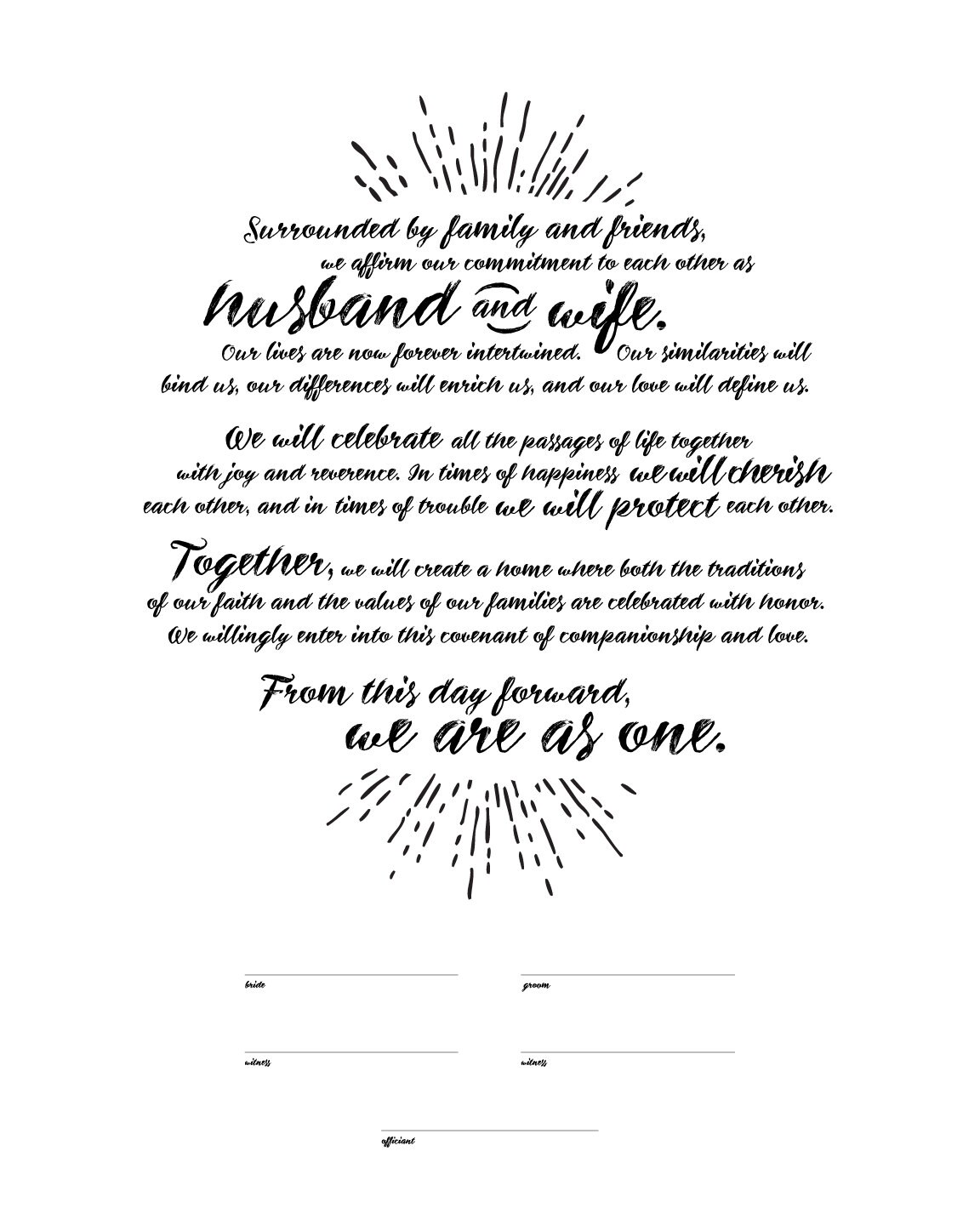 Printable Ketubah Marriage Certificate Calligraphy Download - Etsy