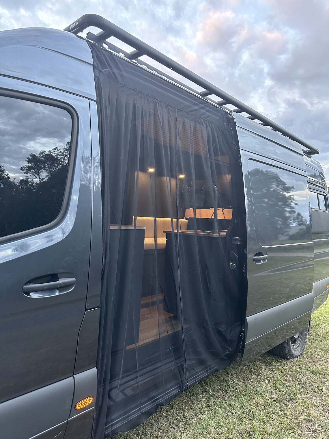 Privacy & Bug Screen Side Door universal Fit All High Roof Van Models ...