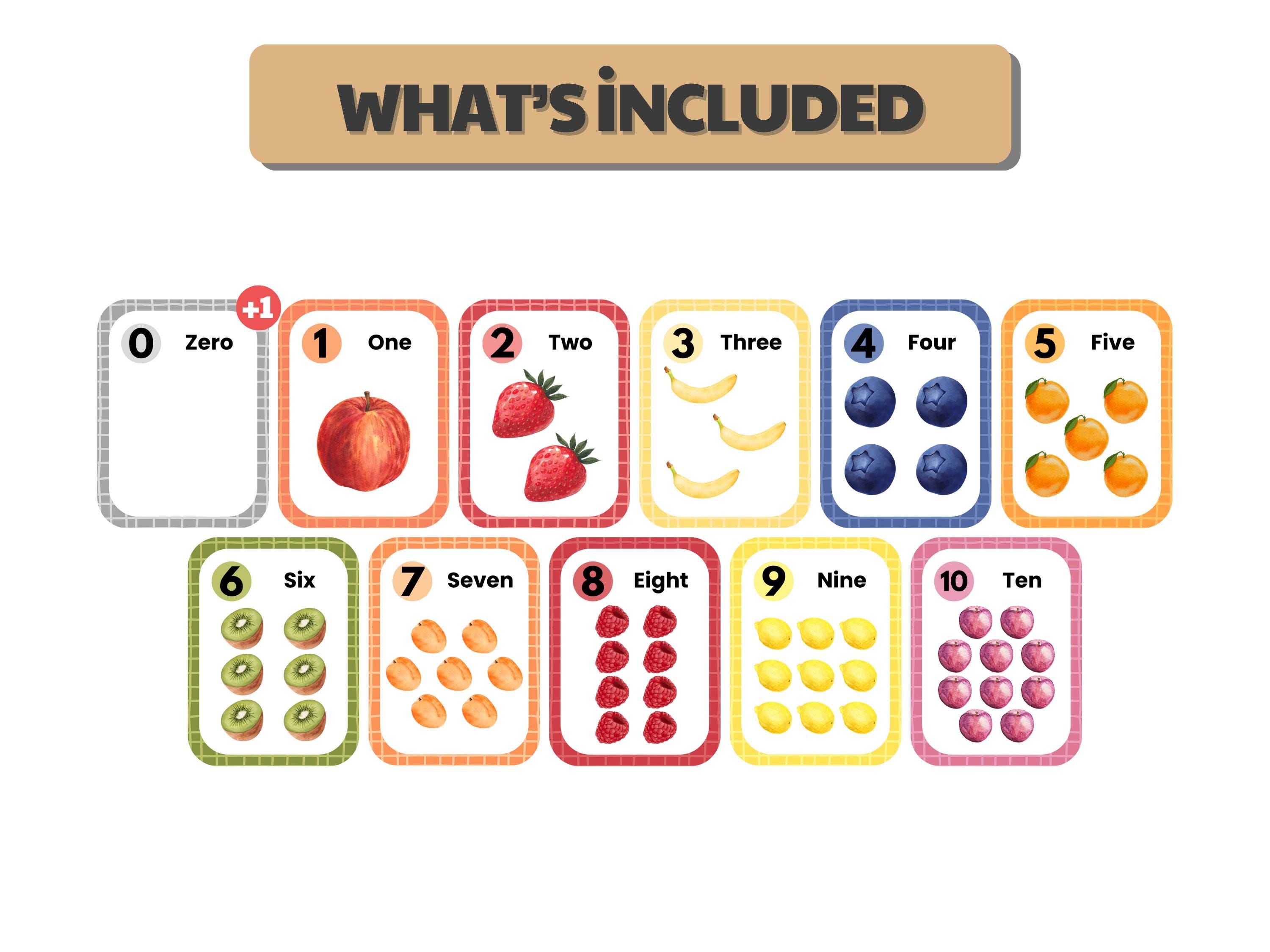 Numbers 1-10 Fruits Flashcards | Number Recognition for Kids | Toddler ...