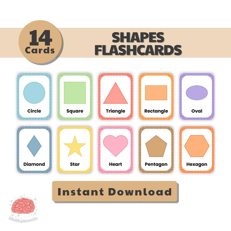 Shapes Flashcards | Educational Cards for Kids | Preschool & Toddler ...