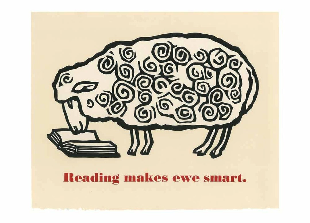 Smart Sheep Hand Printed Poster - Etsy