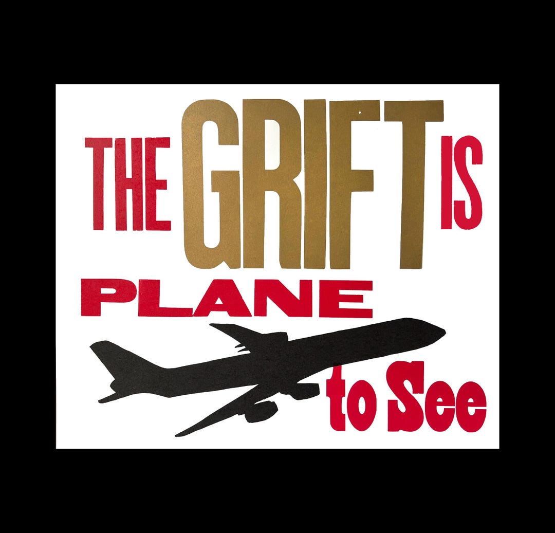 NEW! the Grift is Plane Letterpress Poster - Etsy