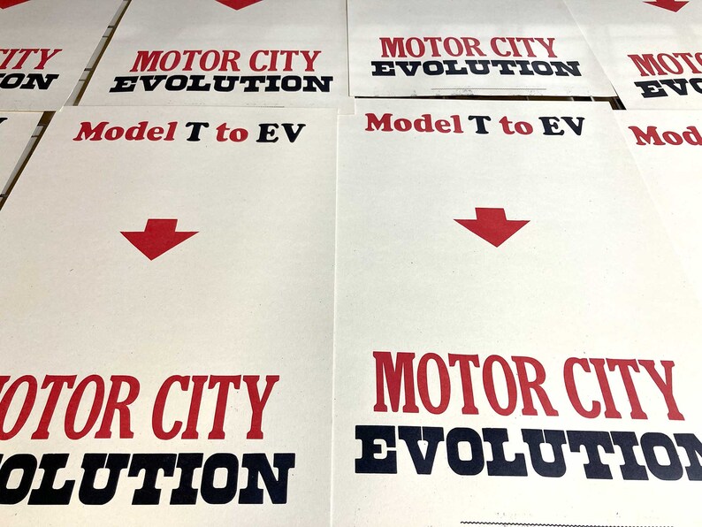 Motor City EV Letterpress Poster - Etsy