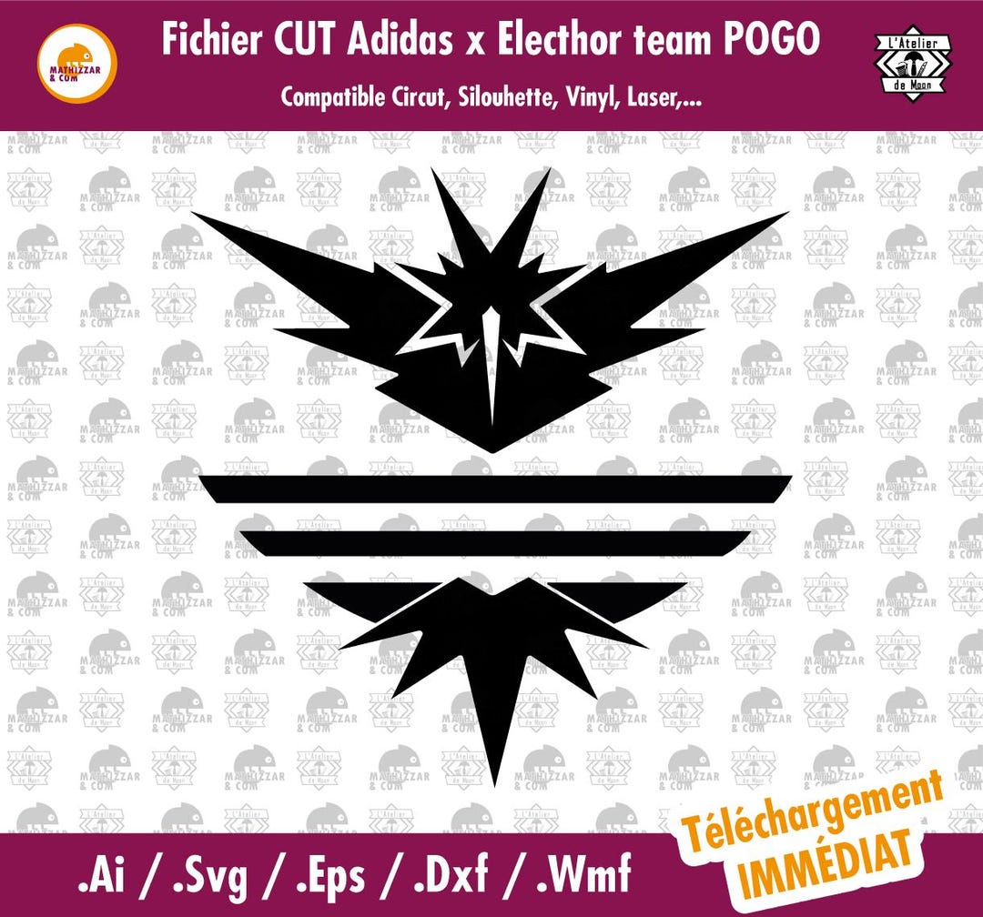 Svg and Vector File Logo Parody Team Pokémon GO Électhor and Adidas - Etsy