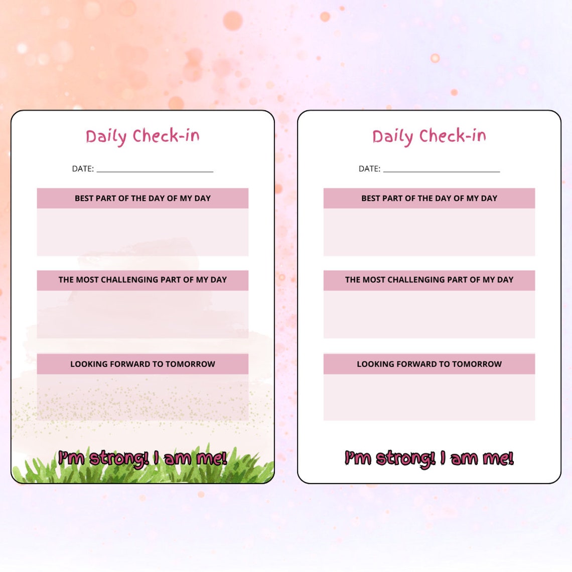 Printable Daily Check-in for Kids Best Part of My Day, Most Challenging ...