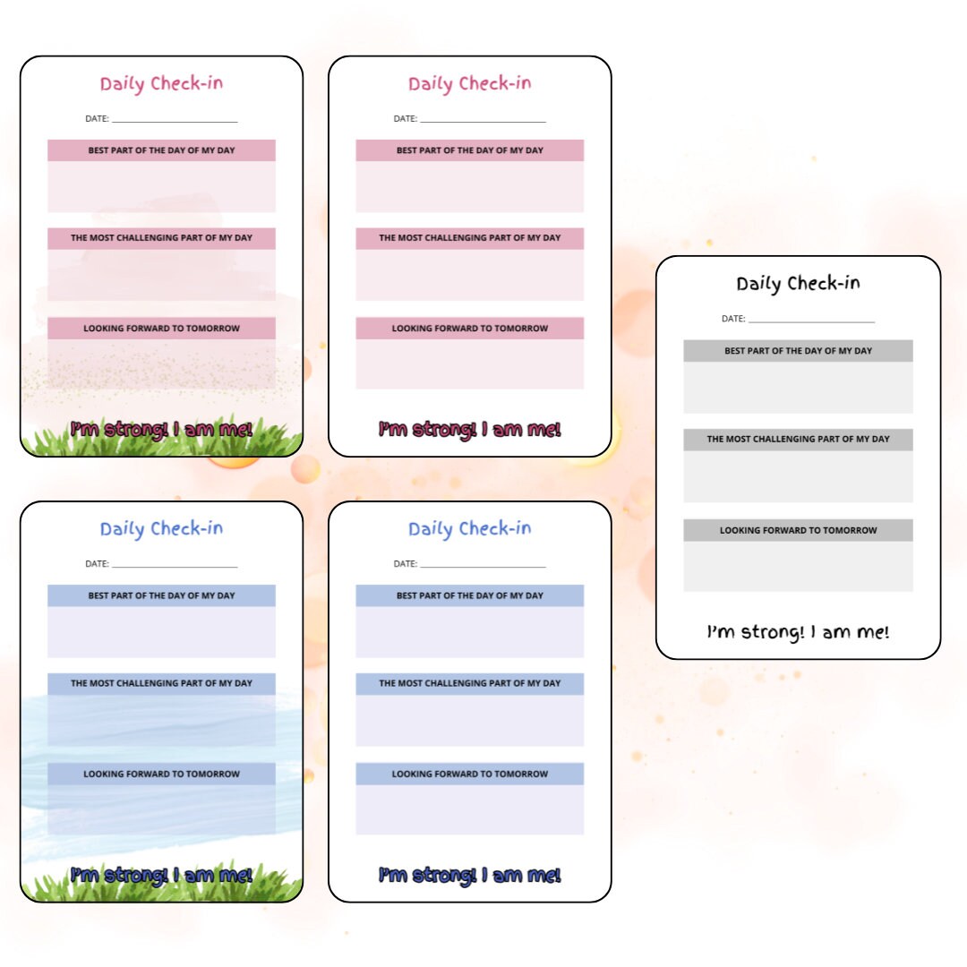 Printable Daily Check-in for Kids Best Part of My Day, Most Challenging ...