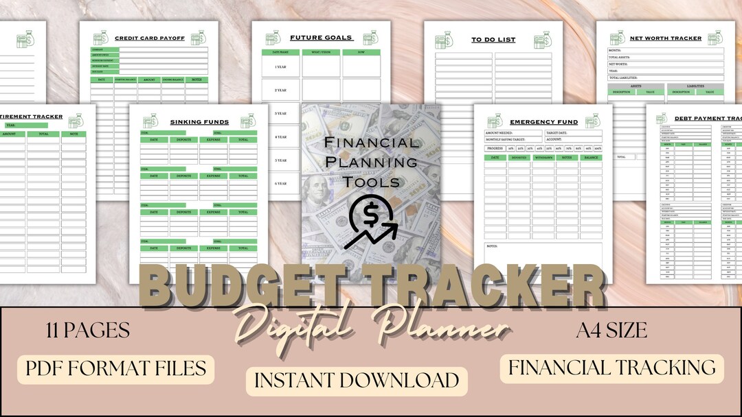 Financial Planning Tools Personal Budget Tracker Digital Planner - Etsy
