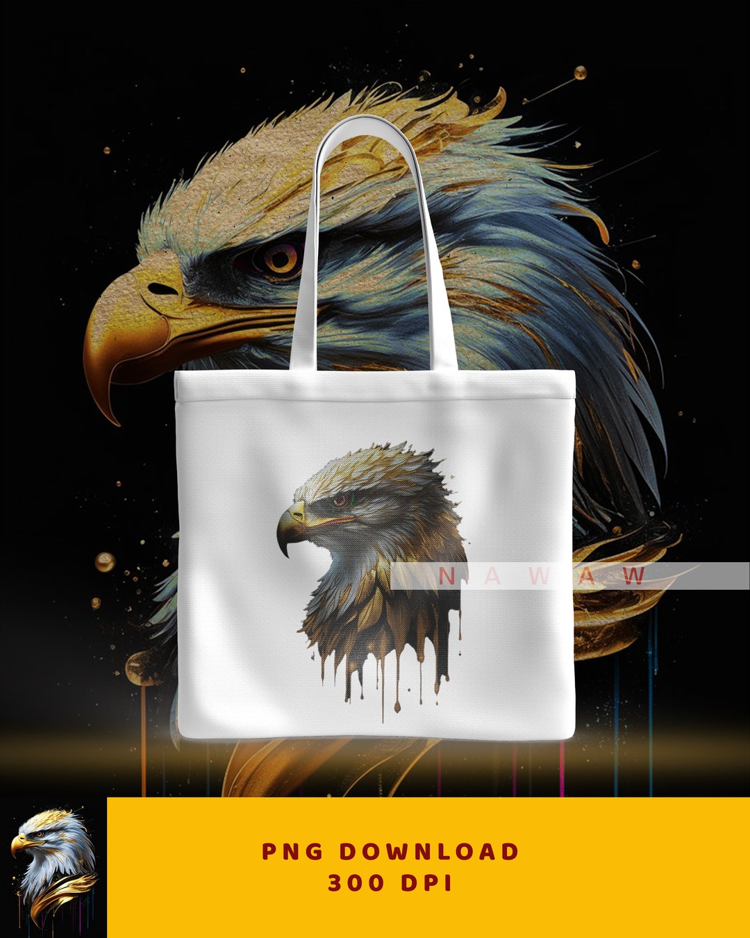 Golden Eagle Png, Digital Art, Printable Art, Dtf Design, Digital Art - Etsy