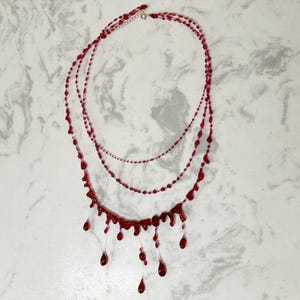 Layered Blood Resin Necklace ,halloween Unique Gift ，vampire Dress Up ...