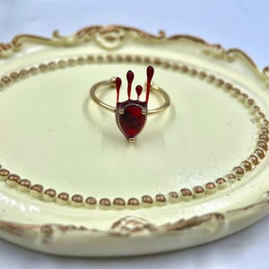 Bloody Ruby Ring,gothic Vampire Pagan Band,horror Fan Gift Alternate ...