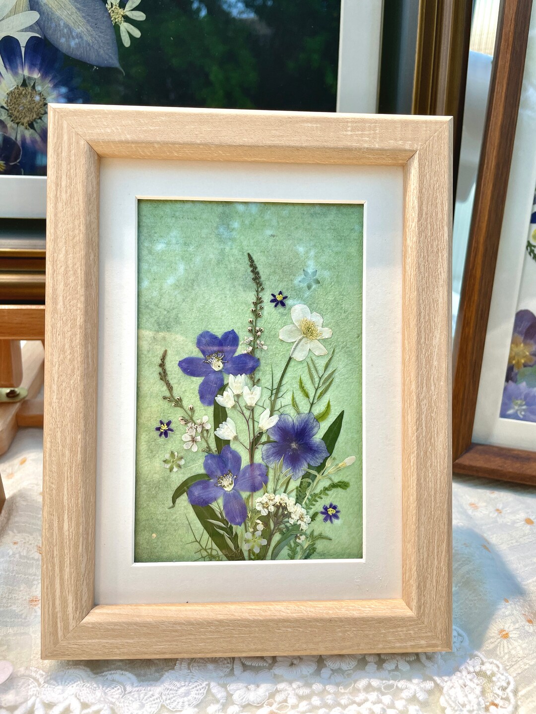 Pressed Flower Frame,botanical Home Décor, Flower Gift, Botanical Art ...