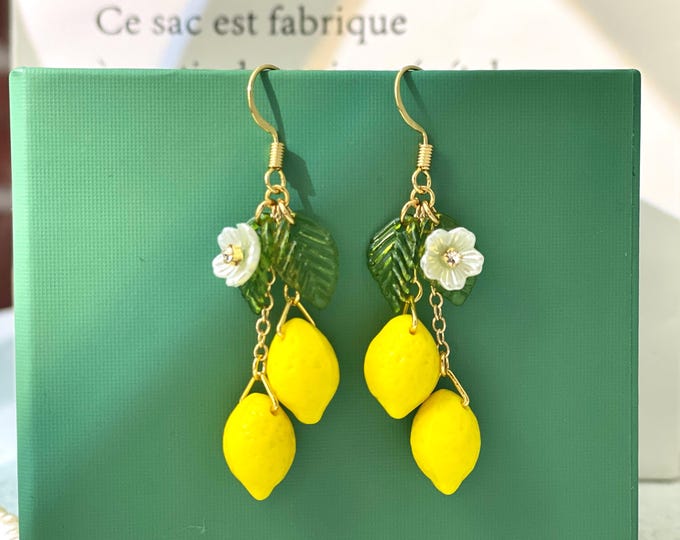 Lemon Earrings - Etsy