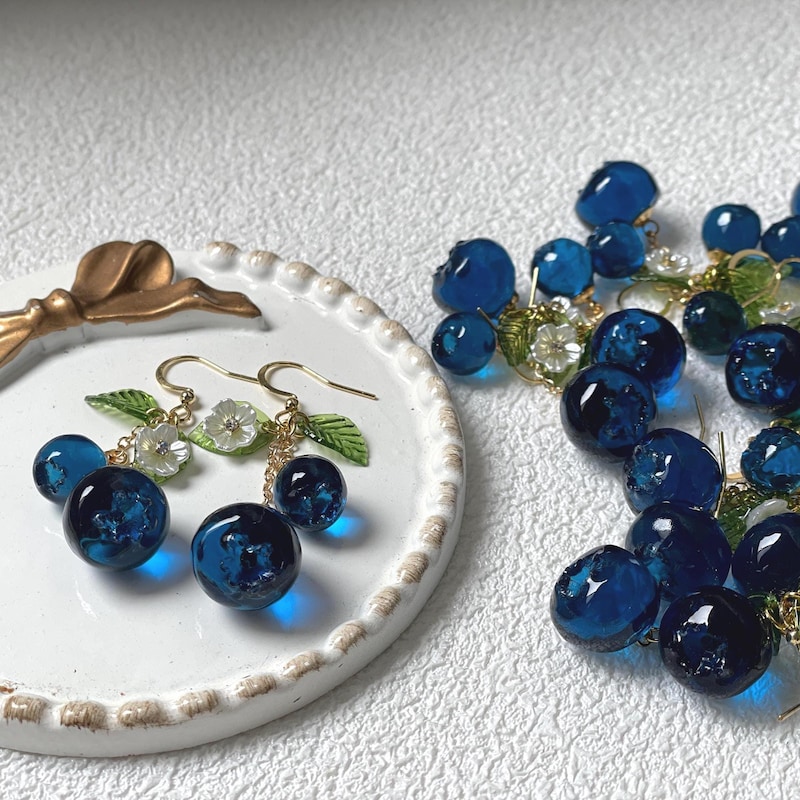Blueberry Earrings - Etsy