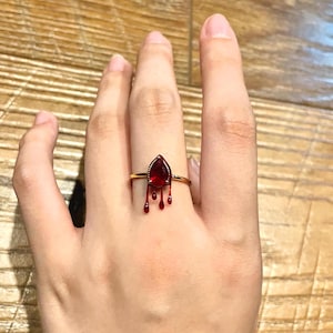 Bloody Ruby Ring,gothic Vampire Pagan Band,horror Fan Gift Alternate ...