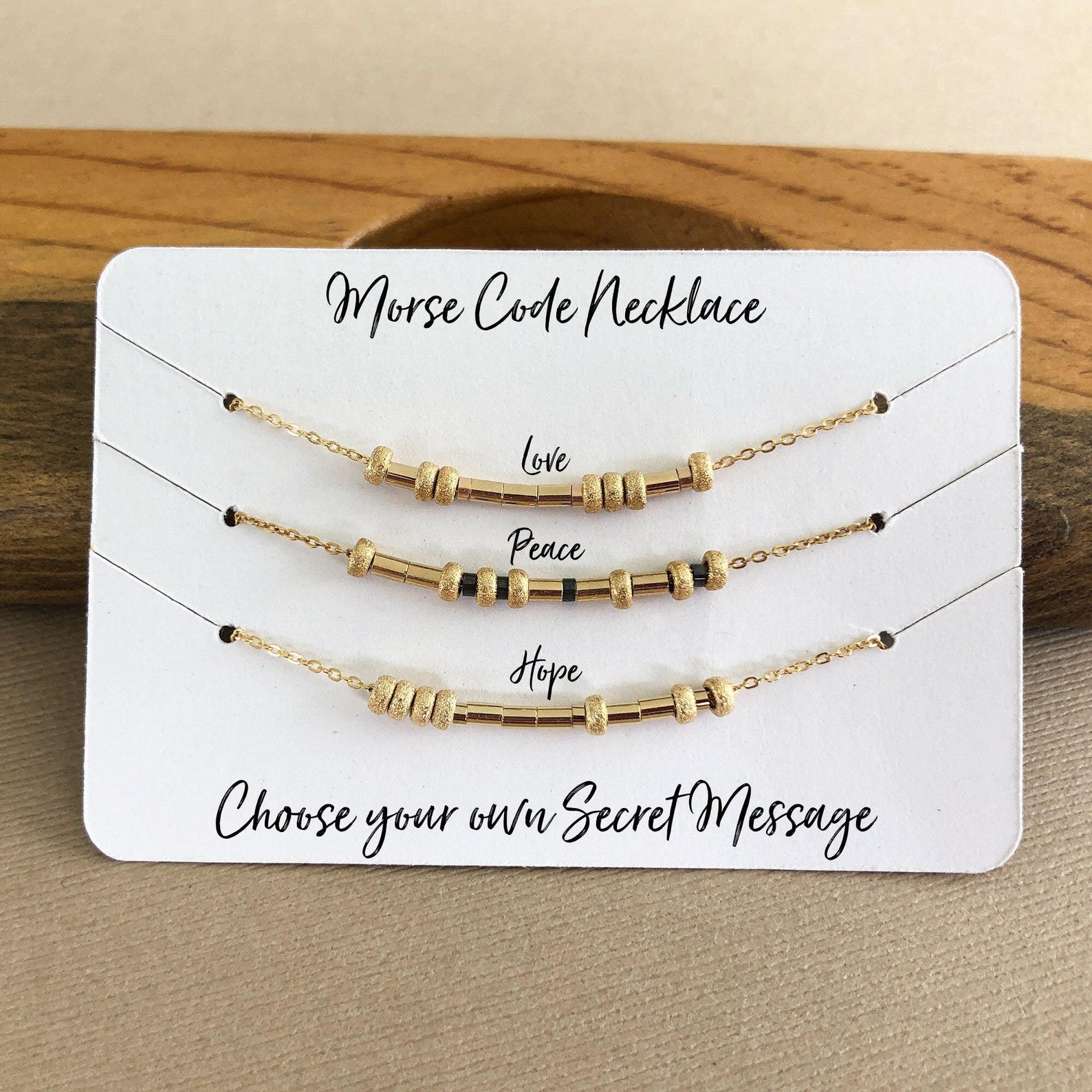 Morse Code Personalized Necklace, Gold Filled Adjustable Morse Code ...
