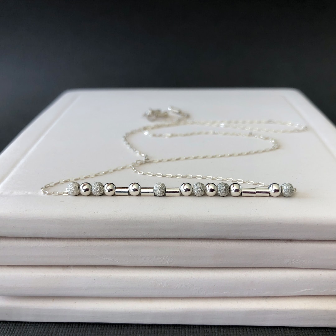 Morse Code Necklace Sterling Silver, Morse Code Personalized Necklace ...