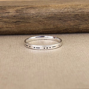 Morse Code Ring Personalized - Hand Stamped Initial Ring - Monogram ...