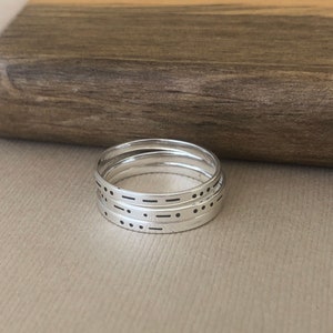 Morse Code Ring Personalized - Hand Stamped Initial Ring - Monogram ...