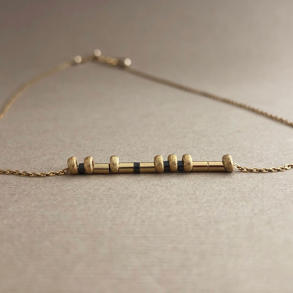 Morse Code Personalized Necklace, Gold Filled Adjustable Morse Code ...
