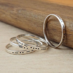 Morse Code Ring Personalized - Hand Stamped Initial Ring - Monogram ...