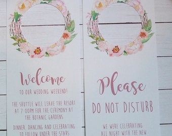 Hotel Door Hangers Double Sided for Out of Town Wedding - Etsy