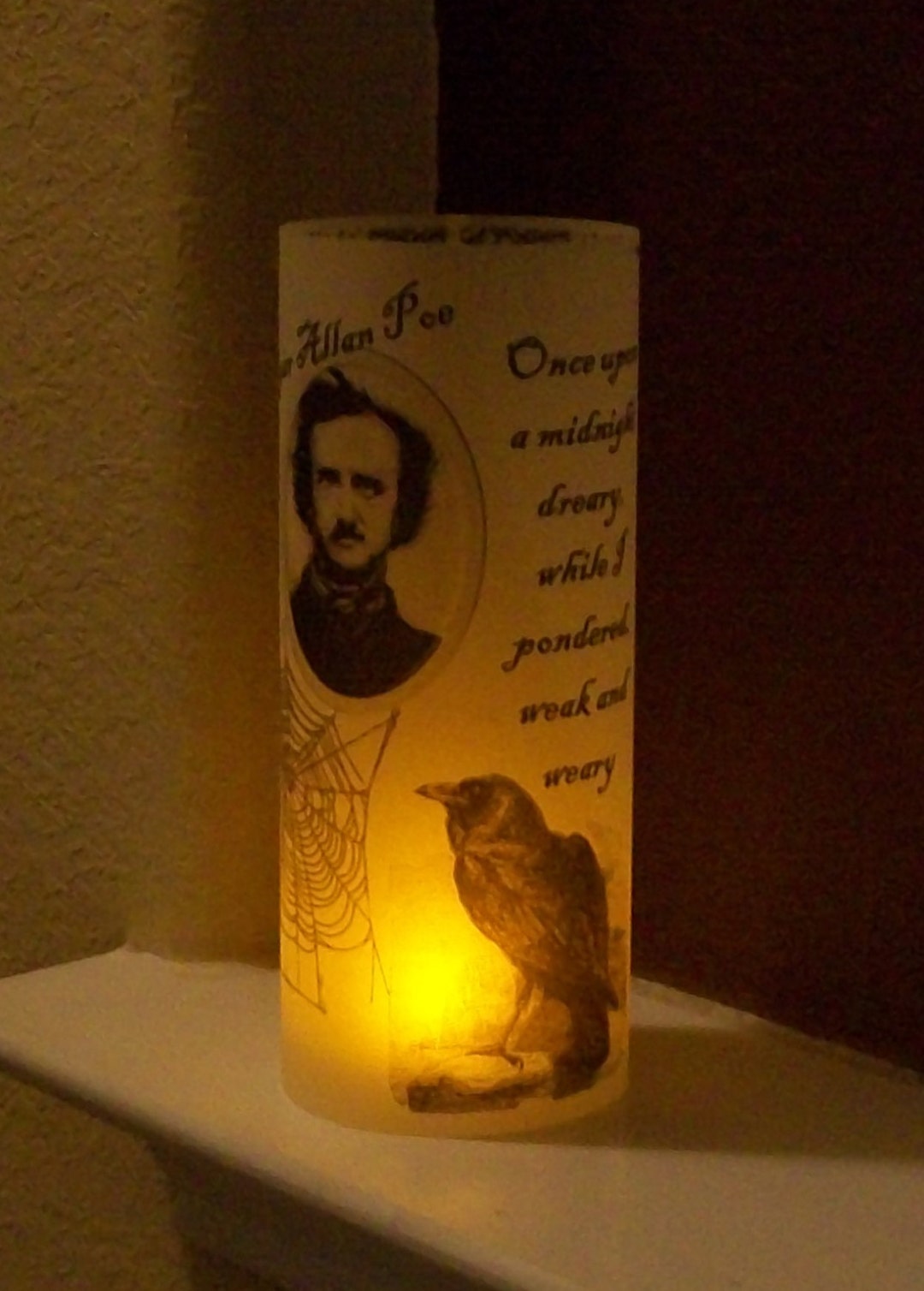 Edgar Allan Poe Halloween - Vellum Candle Luminarie - THE RAVEN ...