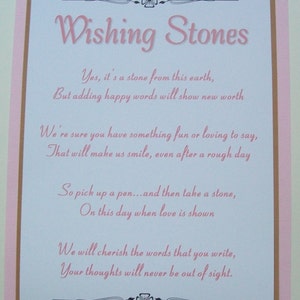 Wishing Stones - Instructions Sign - Customize for Your Event - Three ...