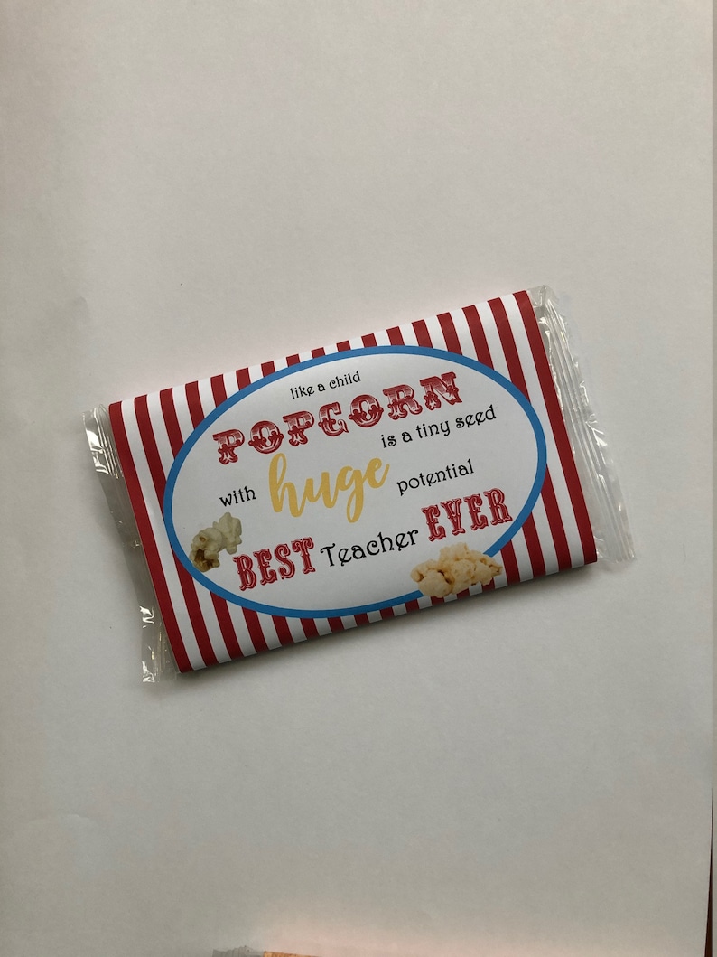Popcorn Wrapper - TEACHER Thank You - Educator - Microwave Popcorn ...