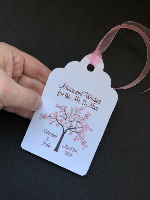 Wedding Wishing Tree Tags With Cherry Blossoms Full Tree | Etsy
