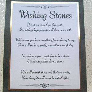Wishing Stones - Instructions Sign - Customize for Your Event - Three ...