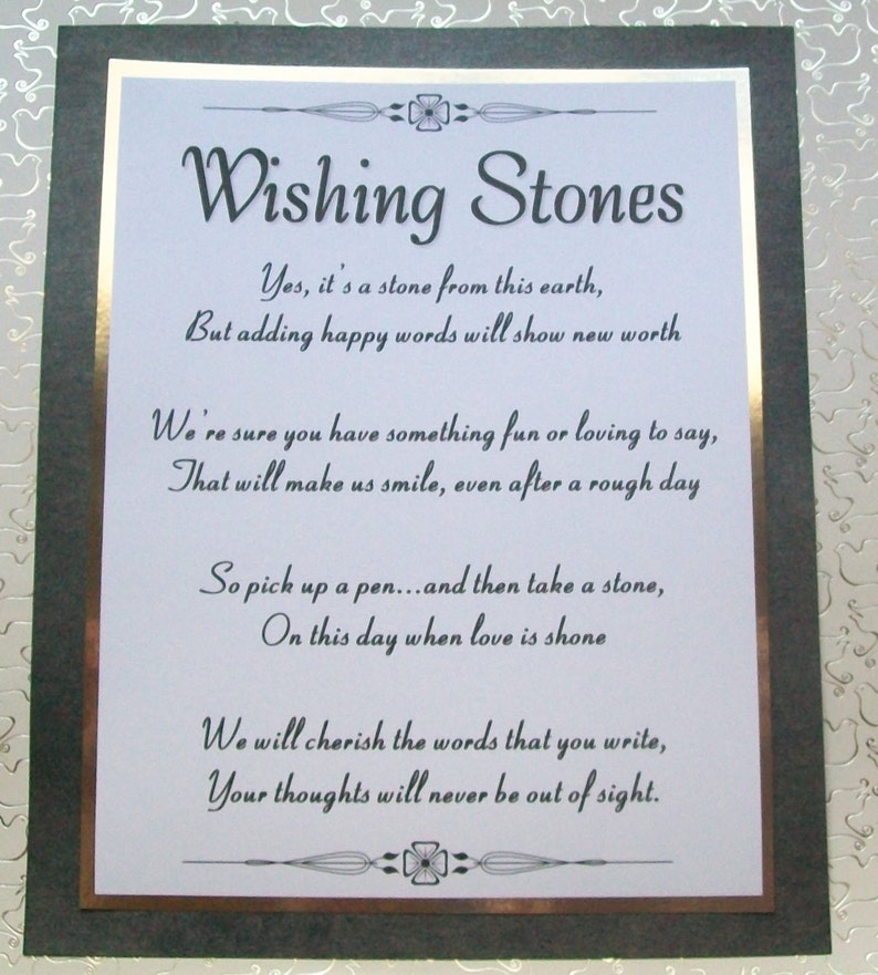 Wishing Stones Instructions Sign Customize for Your Event - Etsy