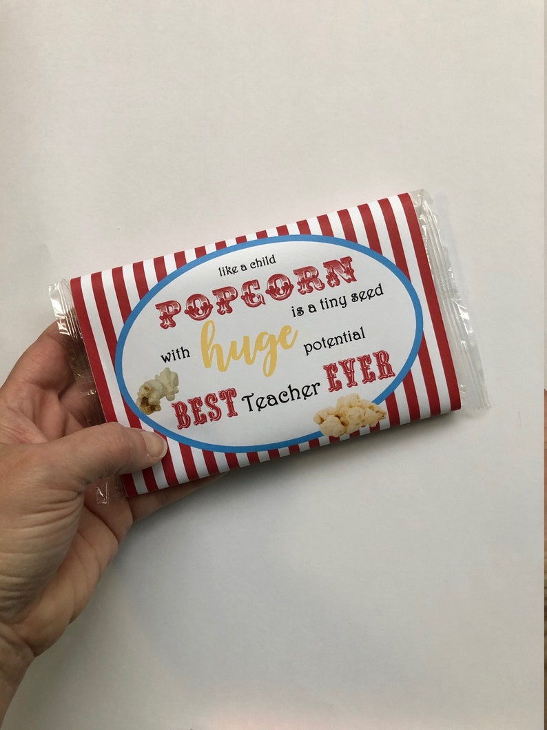 Popcorn Wrapper - TEACHER Thank You - Educator - Microwave Popcorn ...