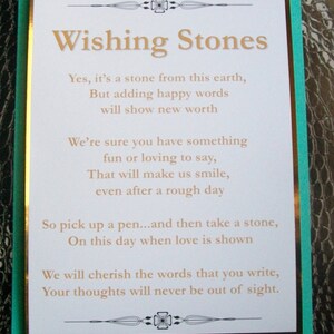 Wishing Stones - Instructions Sign - Customize for Your Event - Three ...