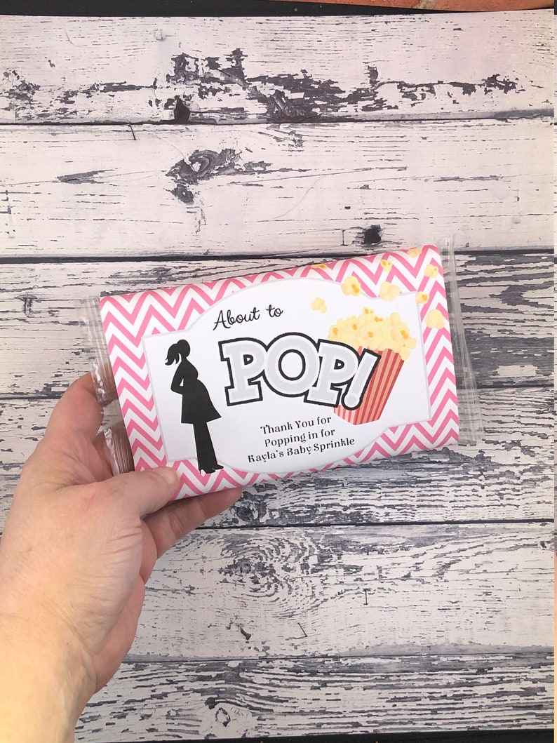 Popcorn Wrapper Baby Shower GIRL Microwave Popcorn Sleeve - Etsy