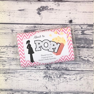 Popcorn Wrapper - Baby Shower GIRL - Microwave Popcorn Sleeve - Favor ...