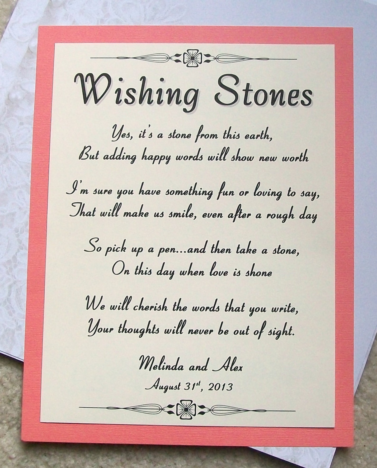 Wishing Stones Instructions Sign - Customize for Your Event - Guest ...