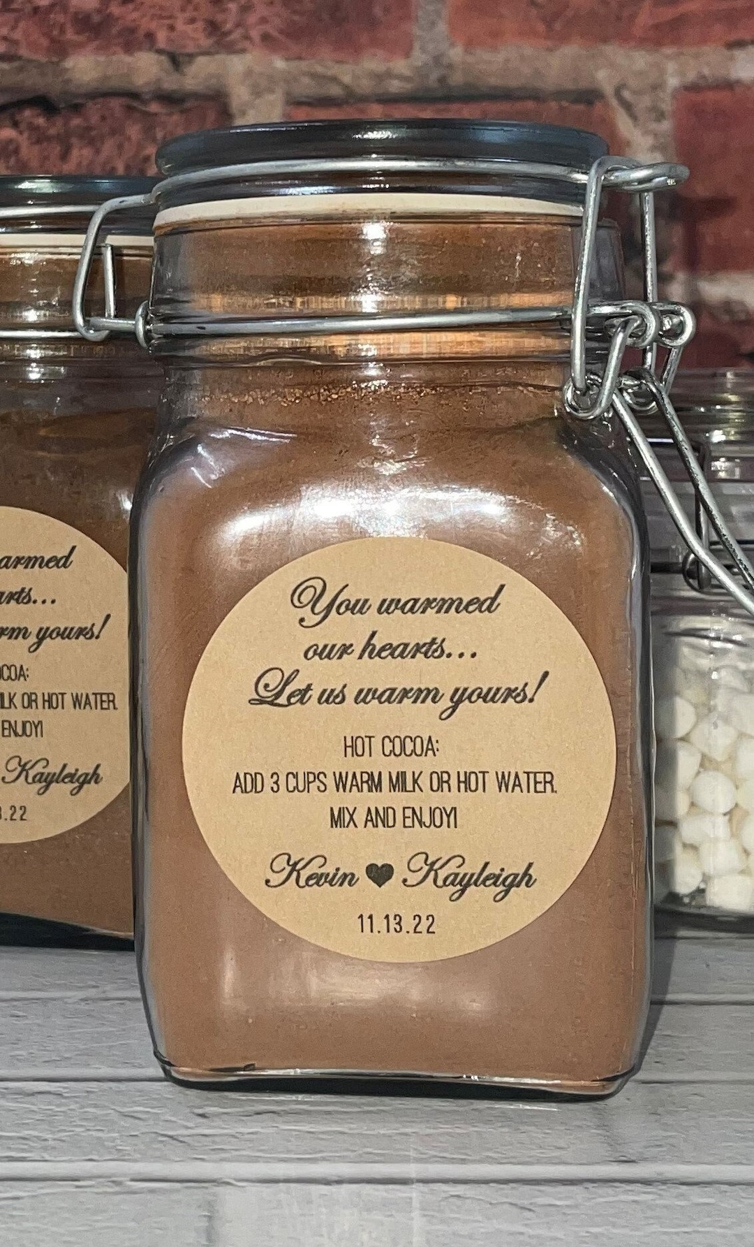 Hot Chocolate Labels - Personalized Holiday Hot Cocoa Stickers - KRAFT ...
